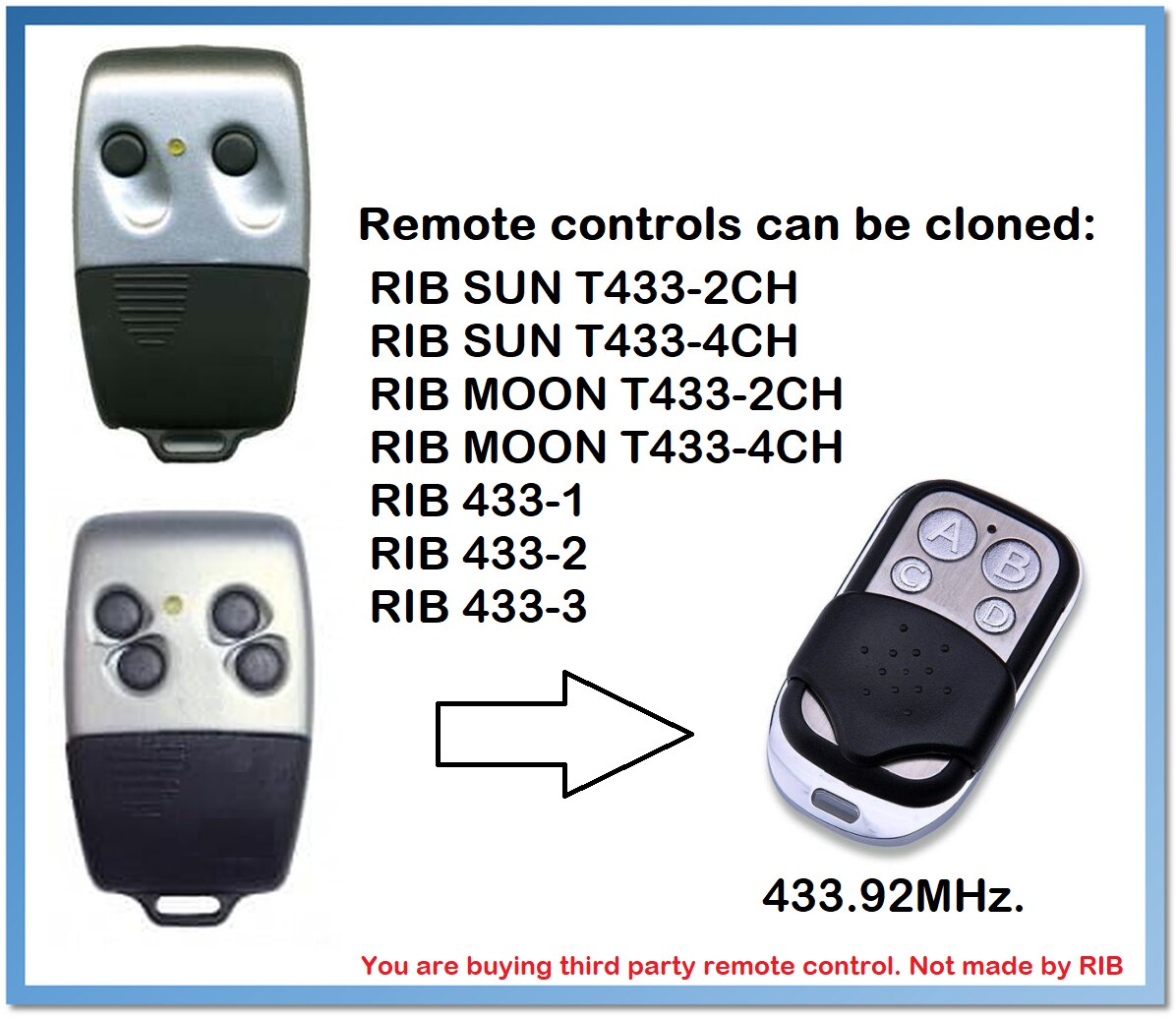 RIB MOON T433-2CH MOON T433-4CH 4-Channel 433.92MH... – Vicedeal