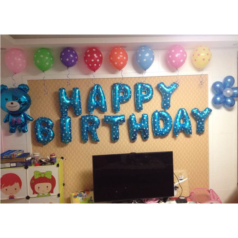 13PCS Multicolor Letters HAPPY BIRTHDAY Foil Ballo... – Grandado