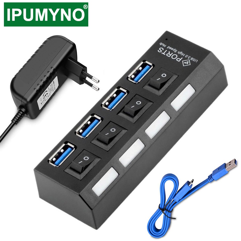 USB HUB 3,0 Multi 4 7 USB Port Mit Power Adapter F... – Grandado