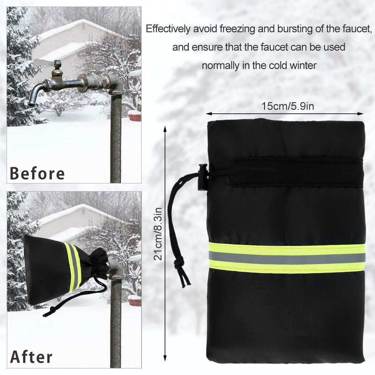 2Pcs Outdoor Kraan Cover Winter Waterdicht Anti-Fr... – Grandado