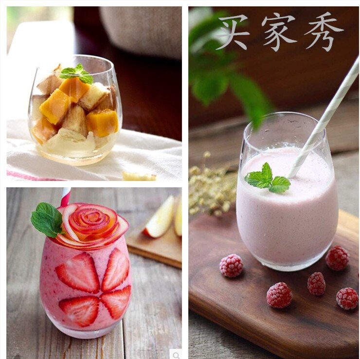 Crystal Smoothie Glasses Cup Fruit Dessert Water D... – Grandado