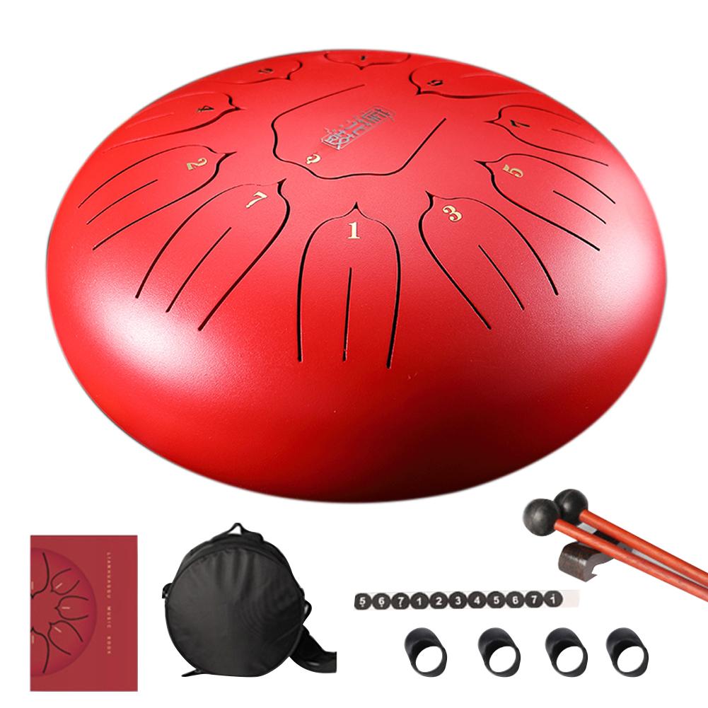 12 Inch Mini Drum 11 Tone Steel Tongue Drum Handpa... – Grandado