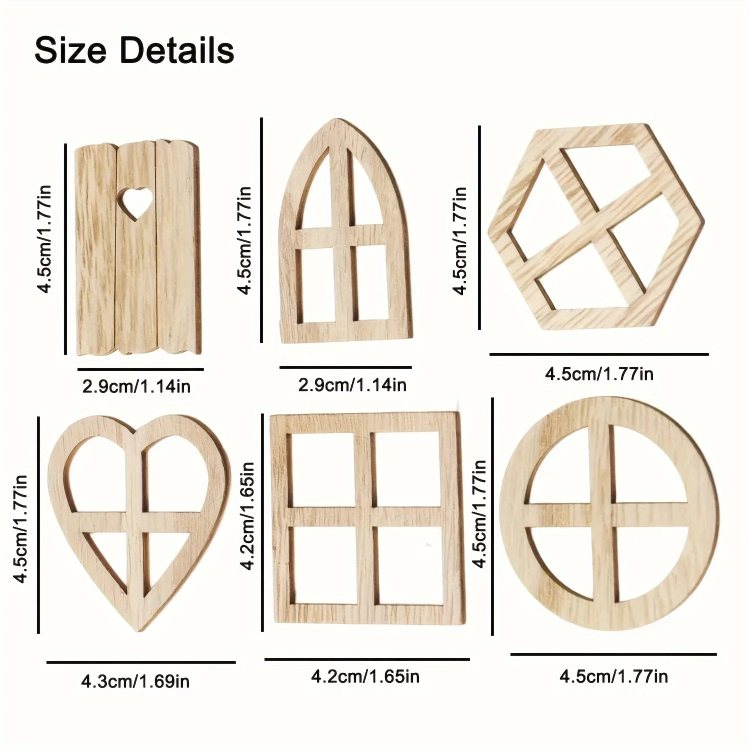 100pcs Fairy Garden Door Window Shape Wooden Piece... – Grandado