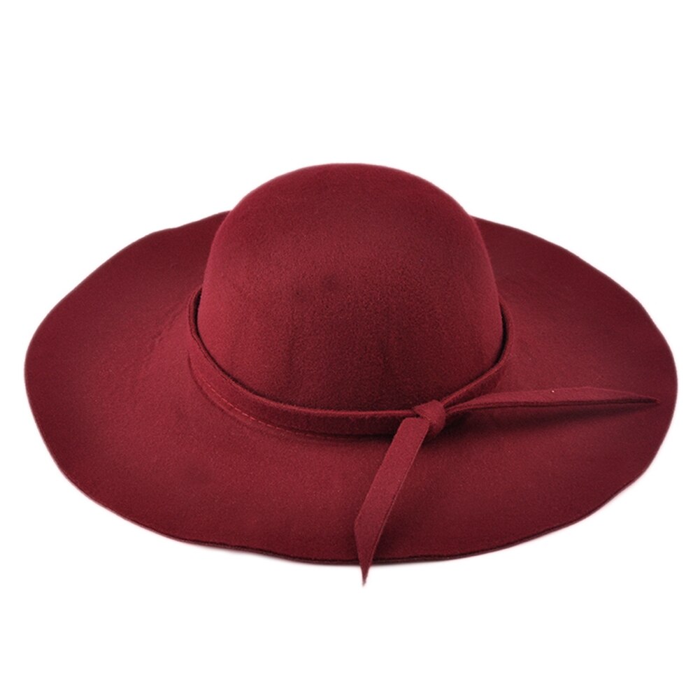 Women Hat with Wide Brim Wool Felt Bowler Fedora H... – Grandado