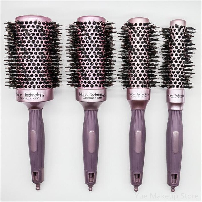 4 Sizes Round Hair Comb Ceramic Brush Boar Bristle... – Grandado