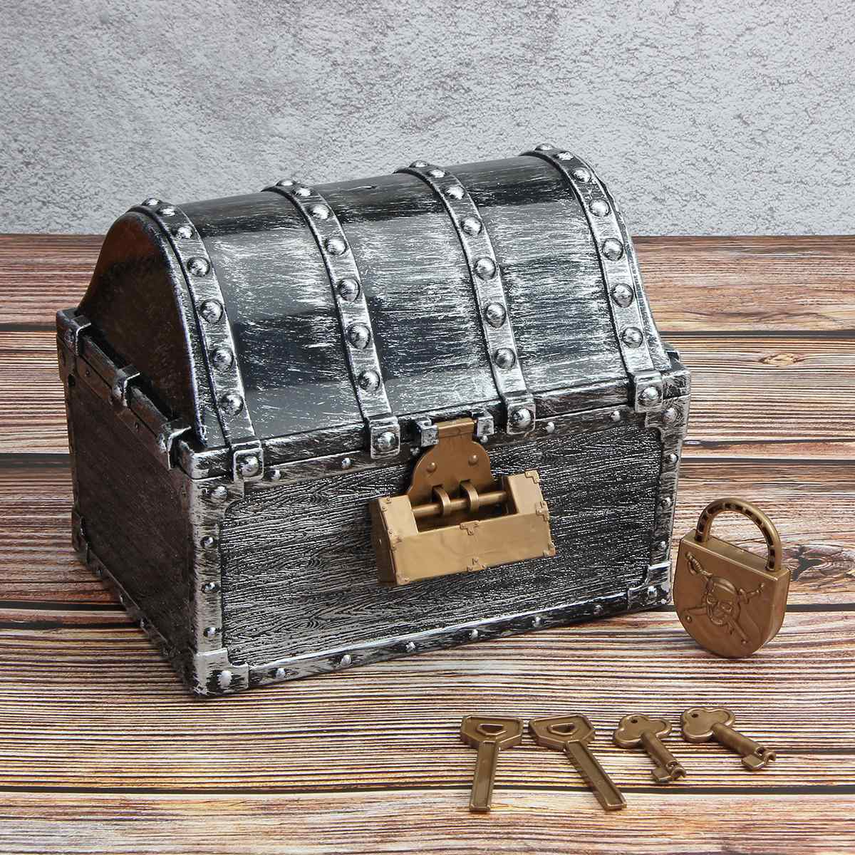Creatives Storage Box with Lock Retro Pirate Treas... – Vicedeal