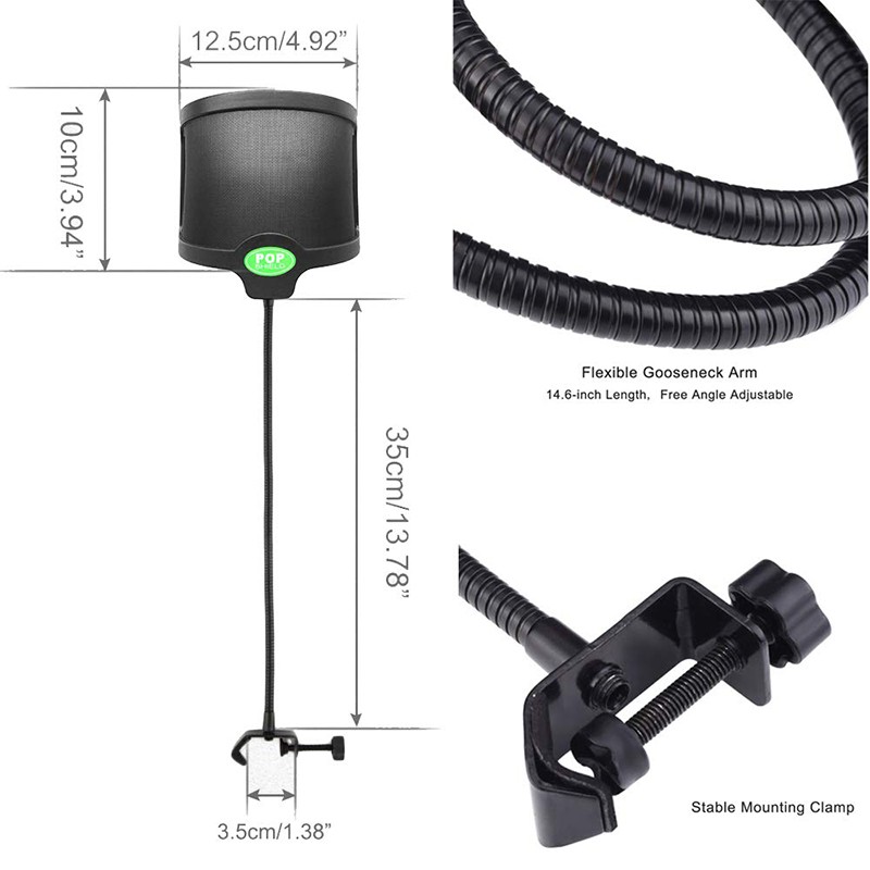 Microphone Pop Filter, Studio Recording Pop Shield... – Grandado