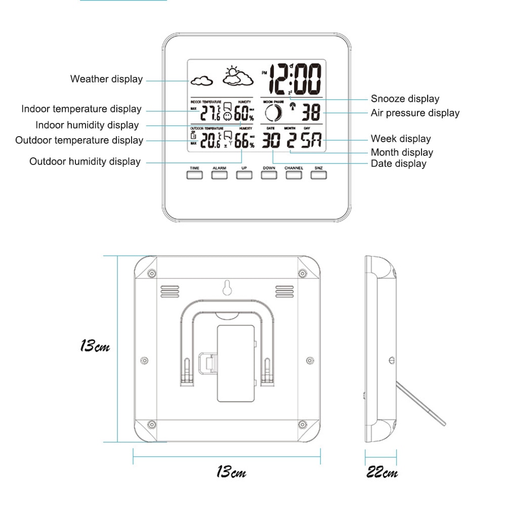 Digital Weather Station Wireless Indoor Outdoor To... – Grandado
