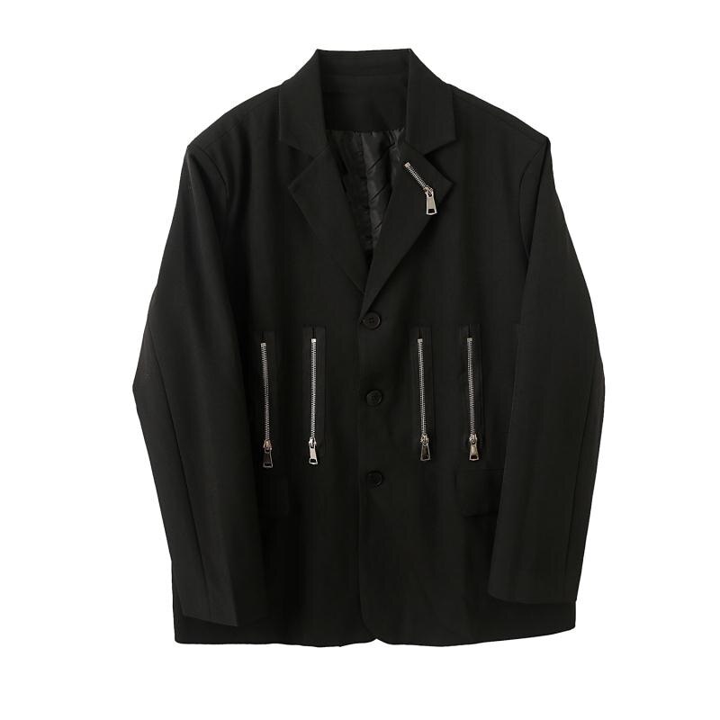 Men Zipper Streetwear Hip Hop Casual Suit Blazers ... – Vicedeal