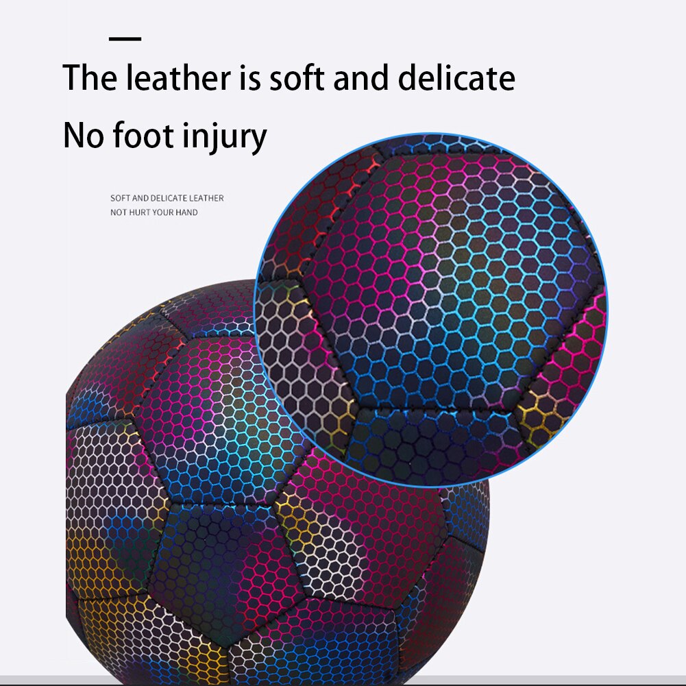 PU Kids Reflective Soccer Ball Adult Child Standar... – Grandado