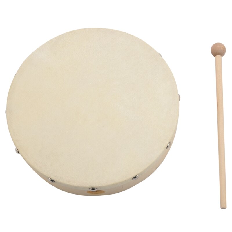 Tambour de tambourin Portable en bois en peau de m... – Grandado
