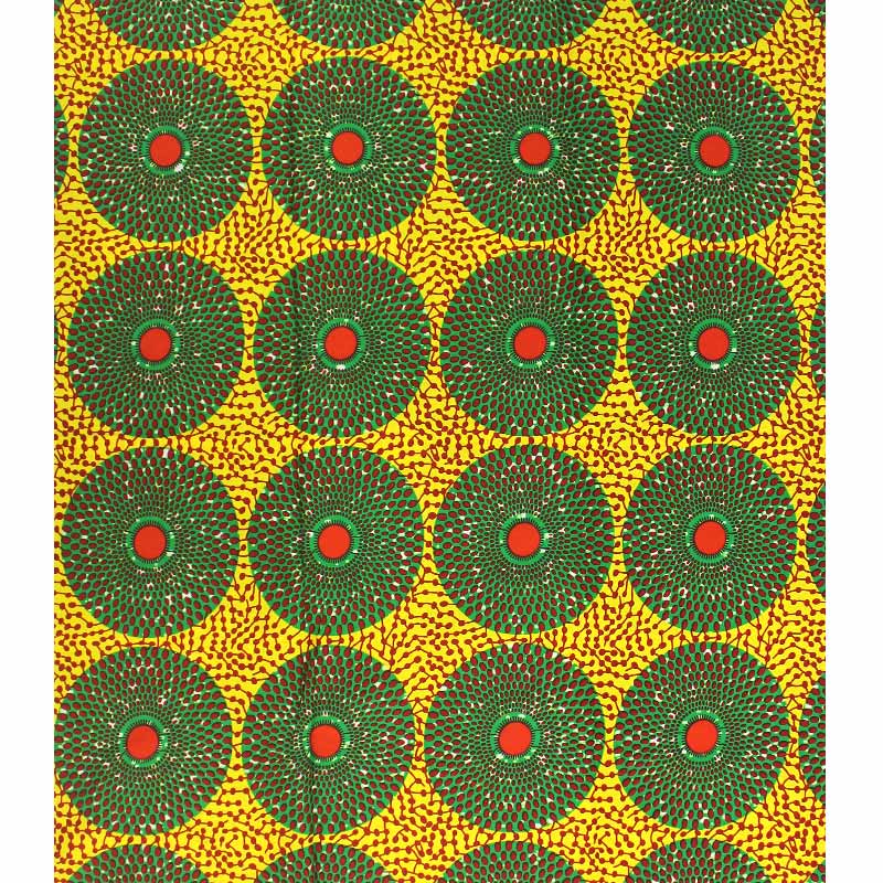 cotton wax african fabric yellow and green ankara ... – Grandado