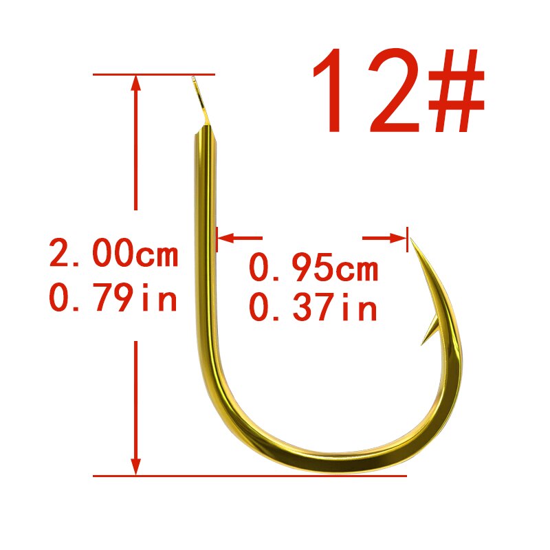 100pcs Lot Gold Iseama Barbed Fishing Hooks Circle... – Grandado