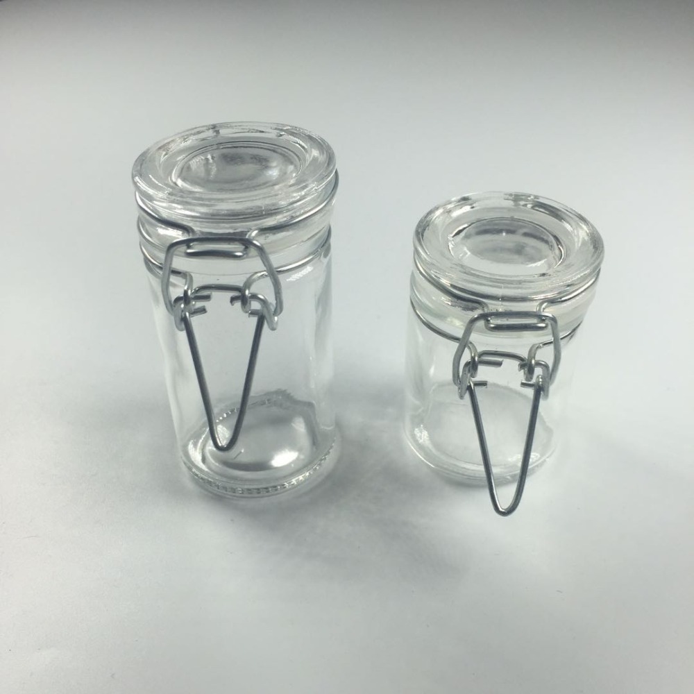 1PC Mini Glass Round Spice Jar With Metal Buckle C... – Grandado