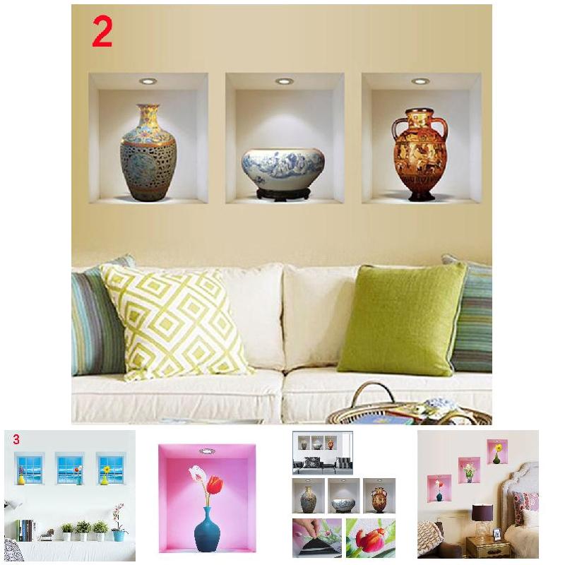 3 Pcs/Set 3D Wall Sticker Home Decoration Removabl... – Grandado