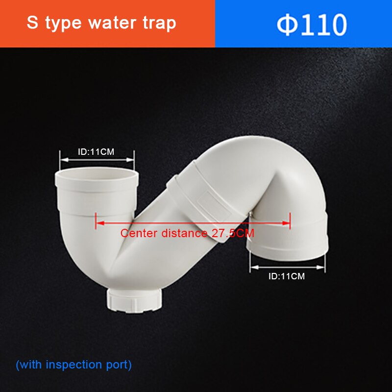 LEDFRE 75/110/160PVC Plumbing Traps Lower Drain Pi... – Grandado