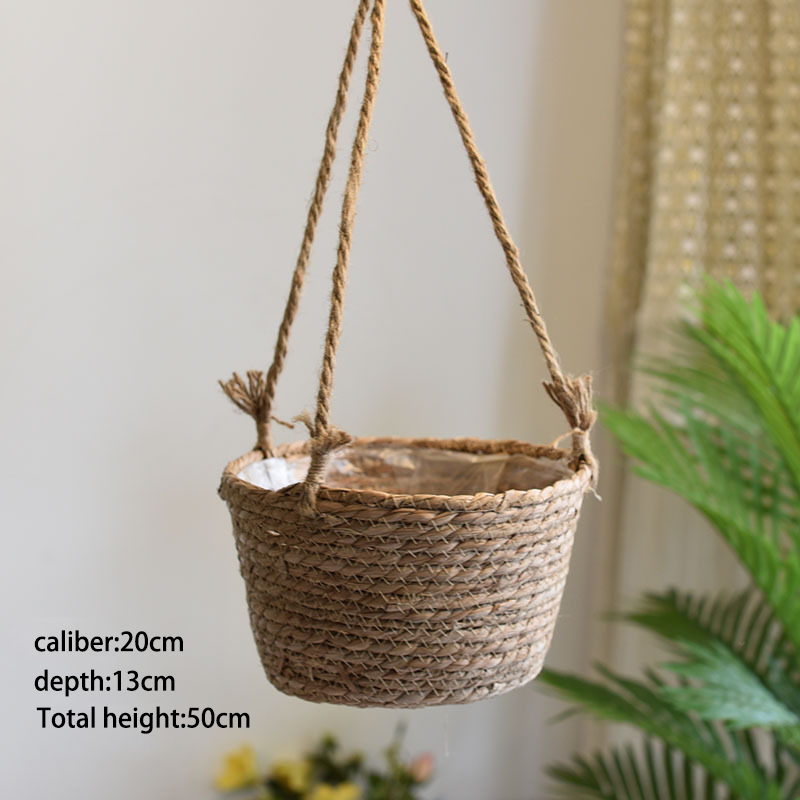 Garden Plant Storage Basket Jute Rope Hanging Plan... – Grandado