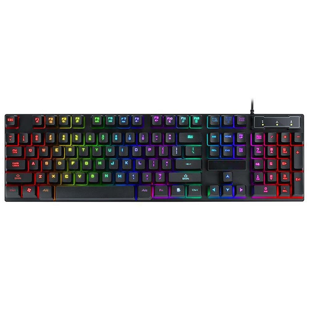 USB Wired Gaming Keyboard 104 Keys Mechanical Feel... – Grandado
