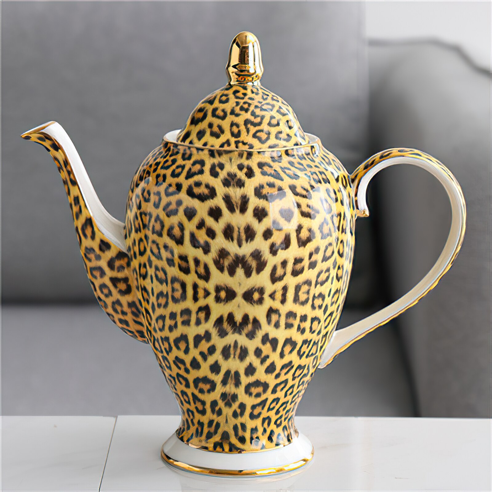 Ceramic Coffee Teapot Leopard Pattern Phnom Bone C... – Vicedeal