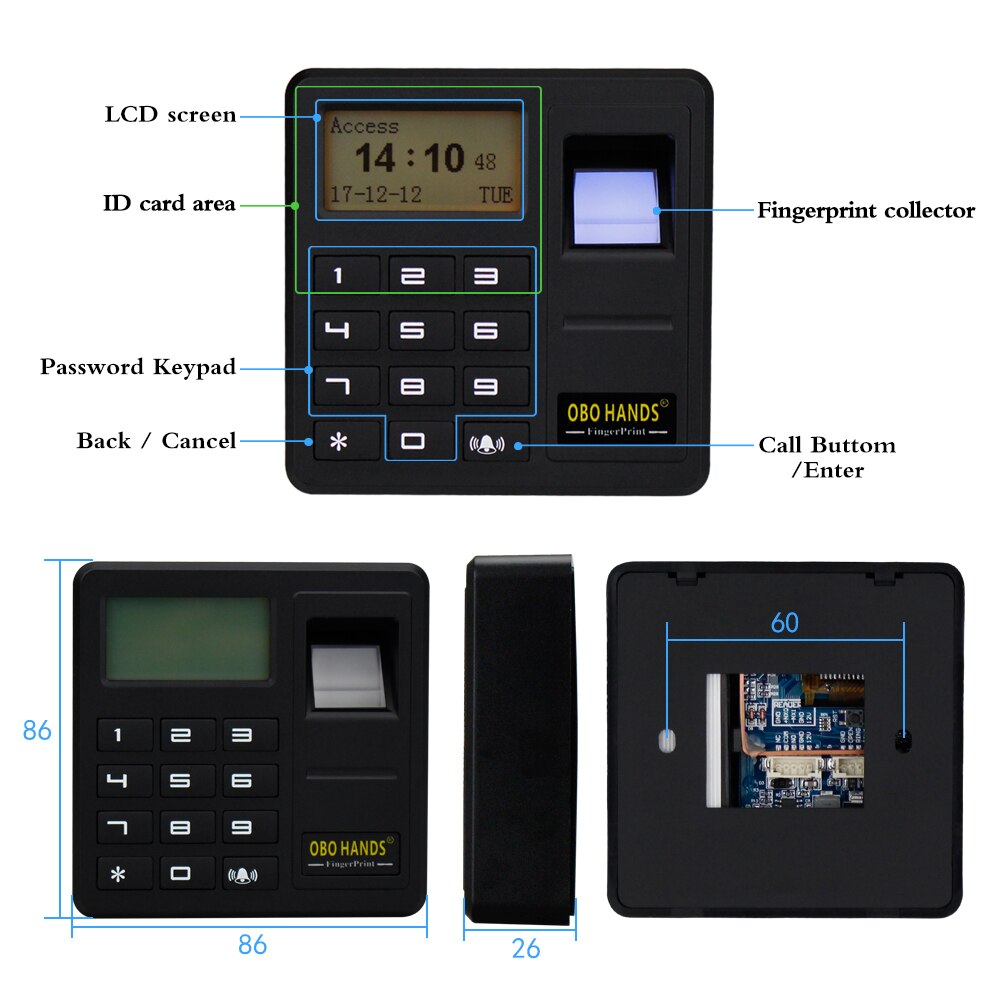 Biometric Fingerprint Access Control Keypad Machin... – Grandado