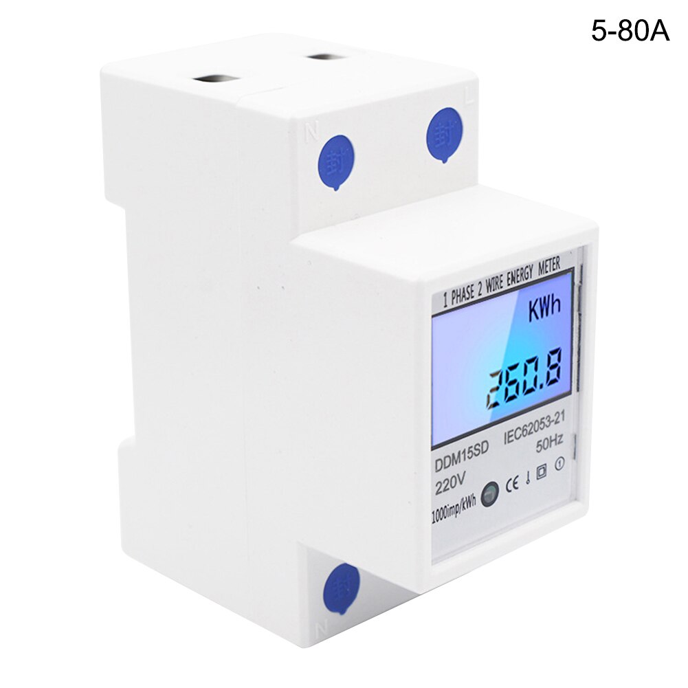 LCD Digital Single Phase Energy Watt KWh Meter Rai... – Grandado