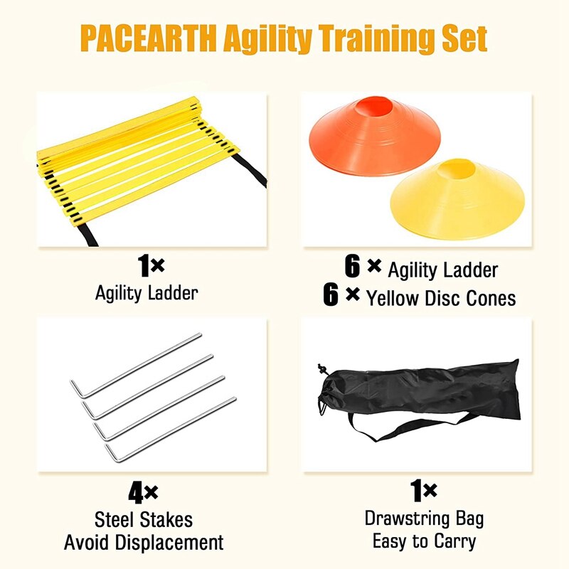 Sports Speed Agility Training Set 12 Disc Cones 4 ... – Grandado