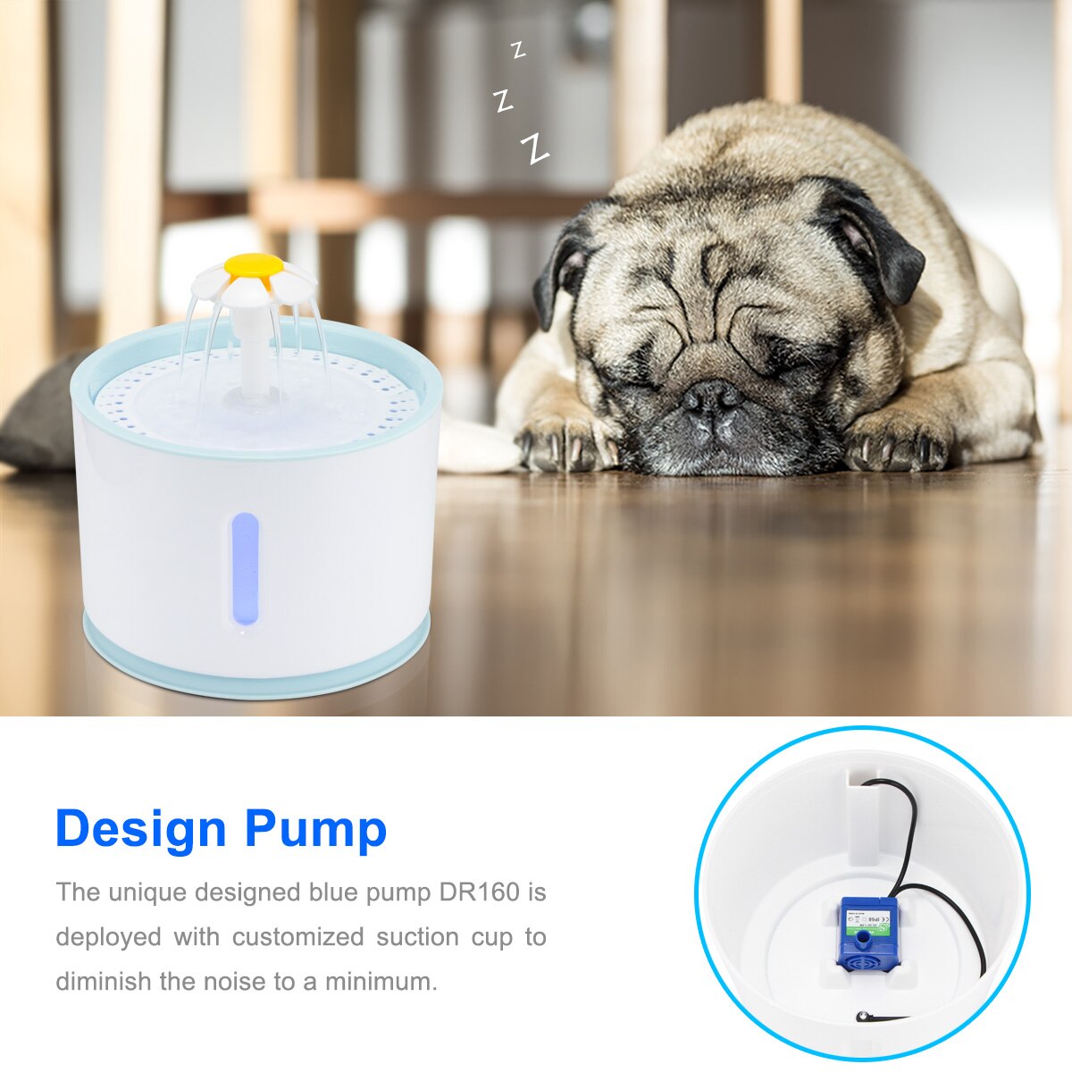 L automatic pet water fountain with electric USB LED for dogs and cats ...