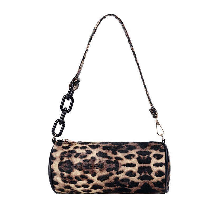 Lepord Pattern Shoulder Bags For Women Cylinder Sh... – Grandado