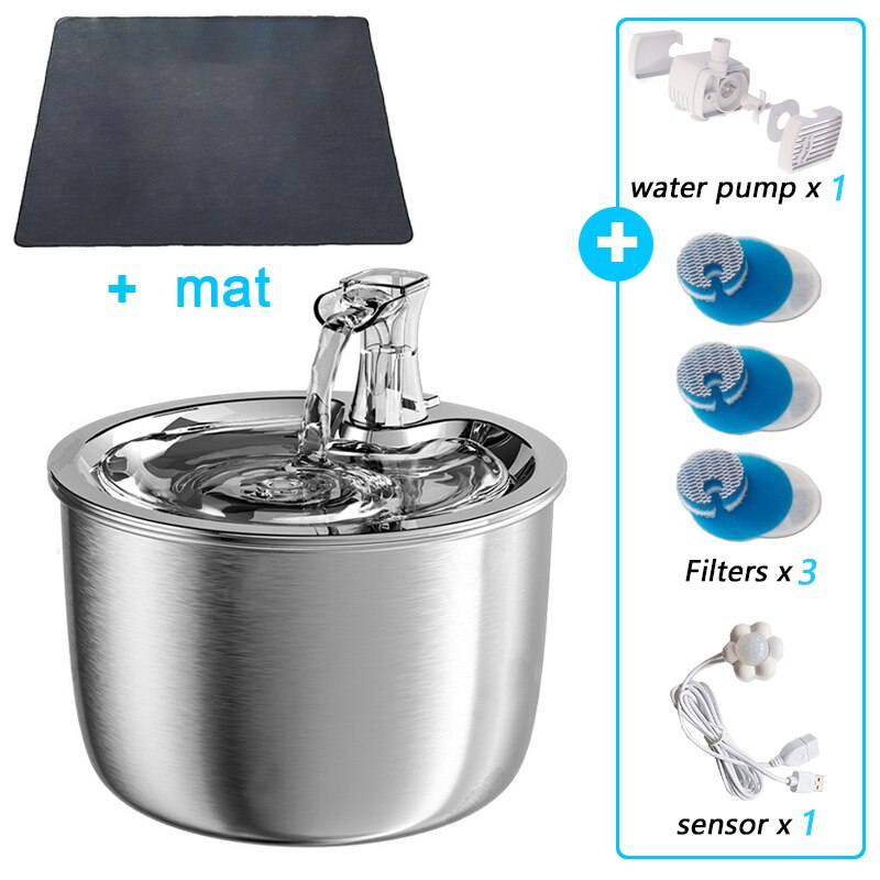 2L Pet Drinking Fountain Stainless Steel Sensor Dr... – Grandado