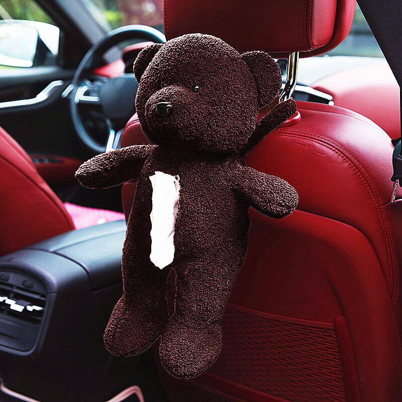 Bil tilbagehængende plys bjørn tissue box bil fors... – Vicedeal