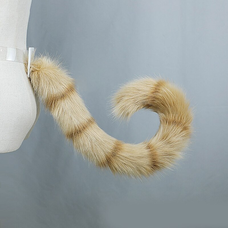 Adjustable Faux Fur Cat Tail Plush Long Tail Cospl... – Grandado