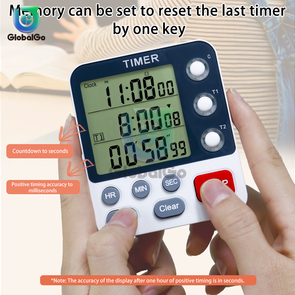 3 Canales Digital Kitchen Timer Count UP/Down Time... – Grandado