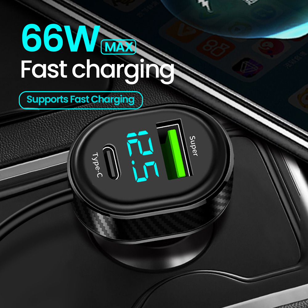 2 In 1 66W USB Car Charger Interior 12V Auto Phone... – Grandado