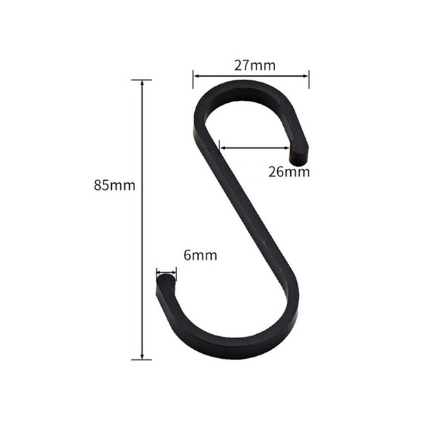 12pcs 85*27mm S Type Hook Black Hook Metal S Hook ... – Grandado