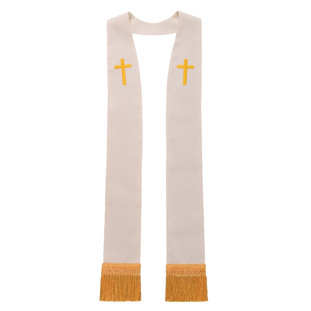 Catholic Church Blue White Stole Red Cross Stole C... – Grandado