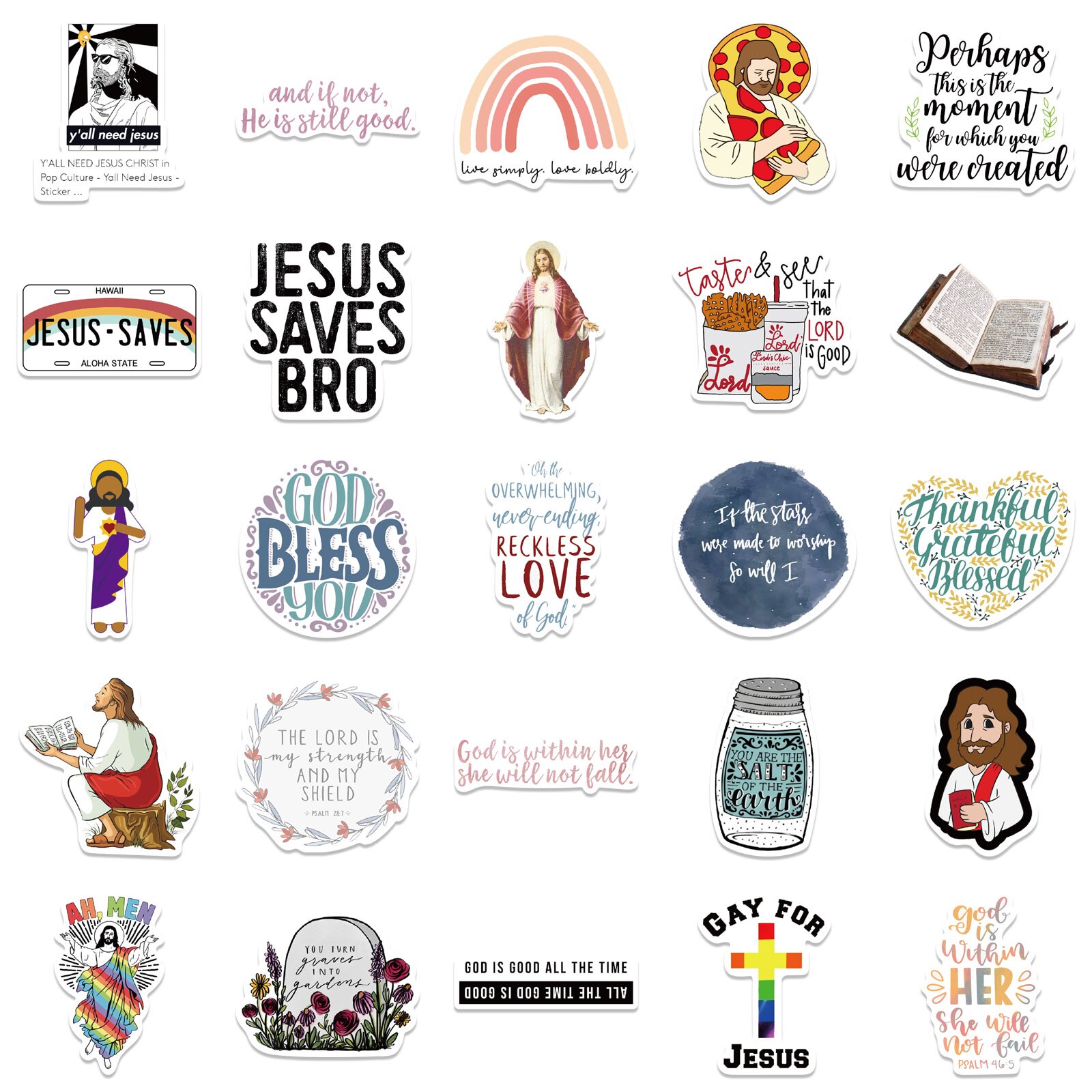 25/50PCS Jesus Stickers For Adults Religious Chris... – Grandado