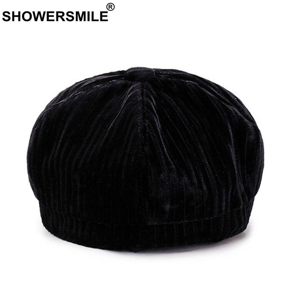 SHOWERSMILE Velour Hat Pink Newsboy Caps Women Sol... – Grandado