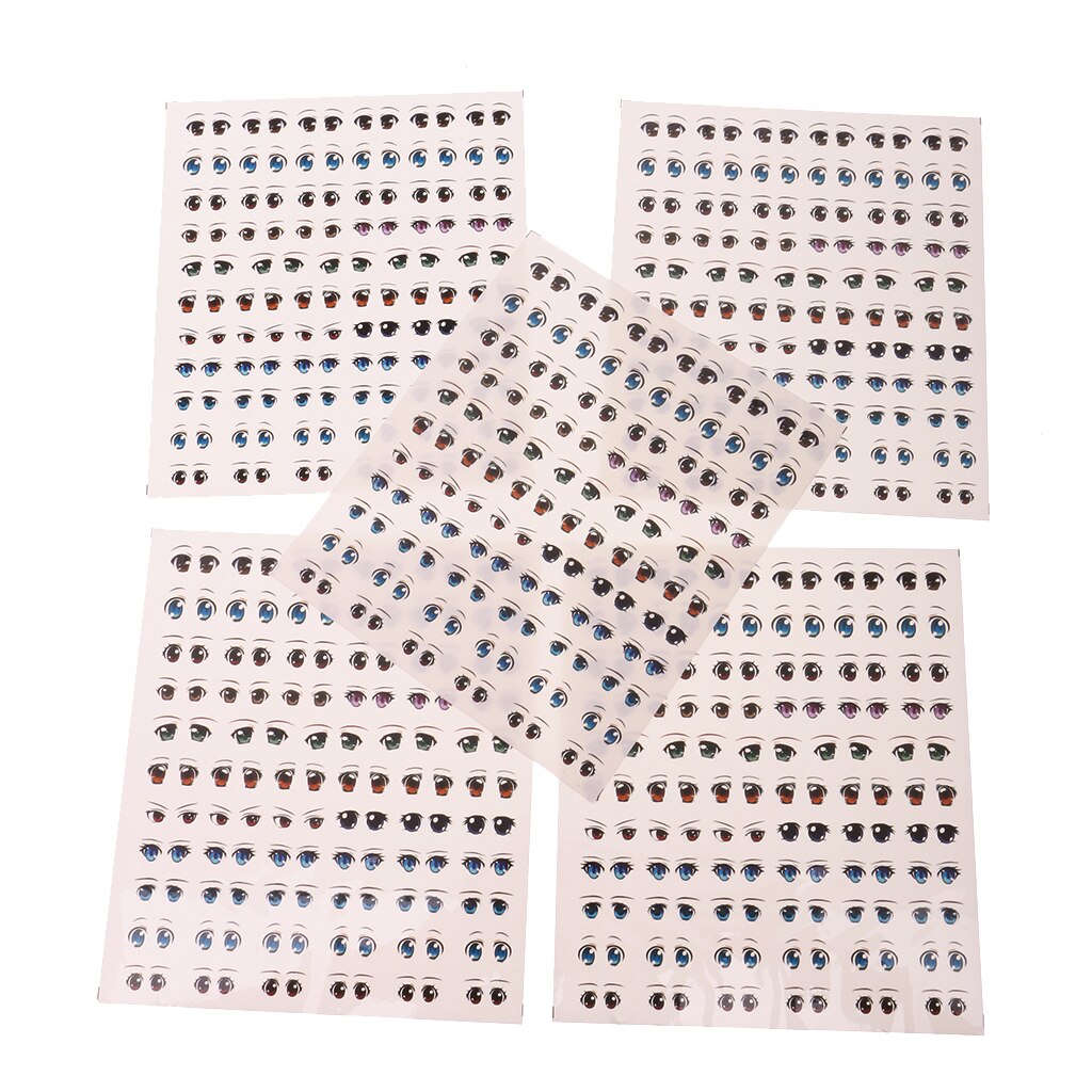 5 Sheets Cute Cartoon Eyes Stickers & 1 Piece Sili... – Grandado