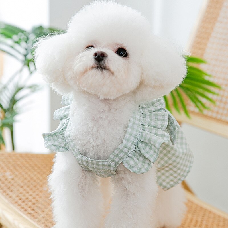 Vestido xadrez cães roupas pet doce fino para roup... – Vicedeal