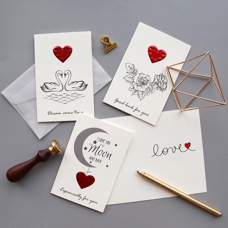 Romantic Swan Hearts Party Cards Birthday Solid Gr... – Grandado