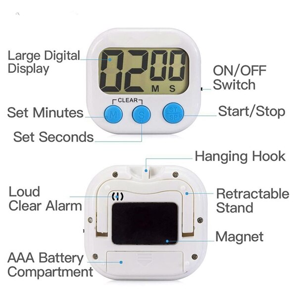 6 Pack Digital Kitchen Timer, Cooking Timer, Loud ... – Grandado