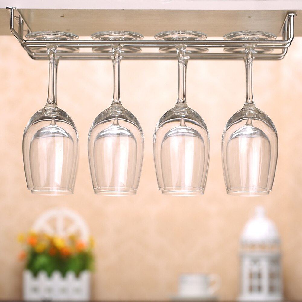 3 Row Stainless Steel Wine Glasses Holder Wine Gob... – Grandado