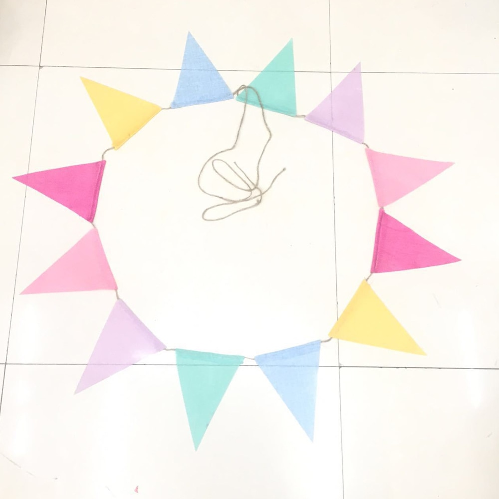 Personalize Party Fabric Triangle Imitated Burlap ... – Vicedeal