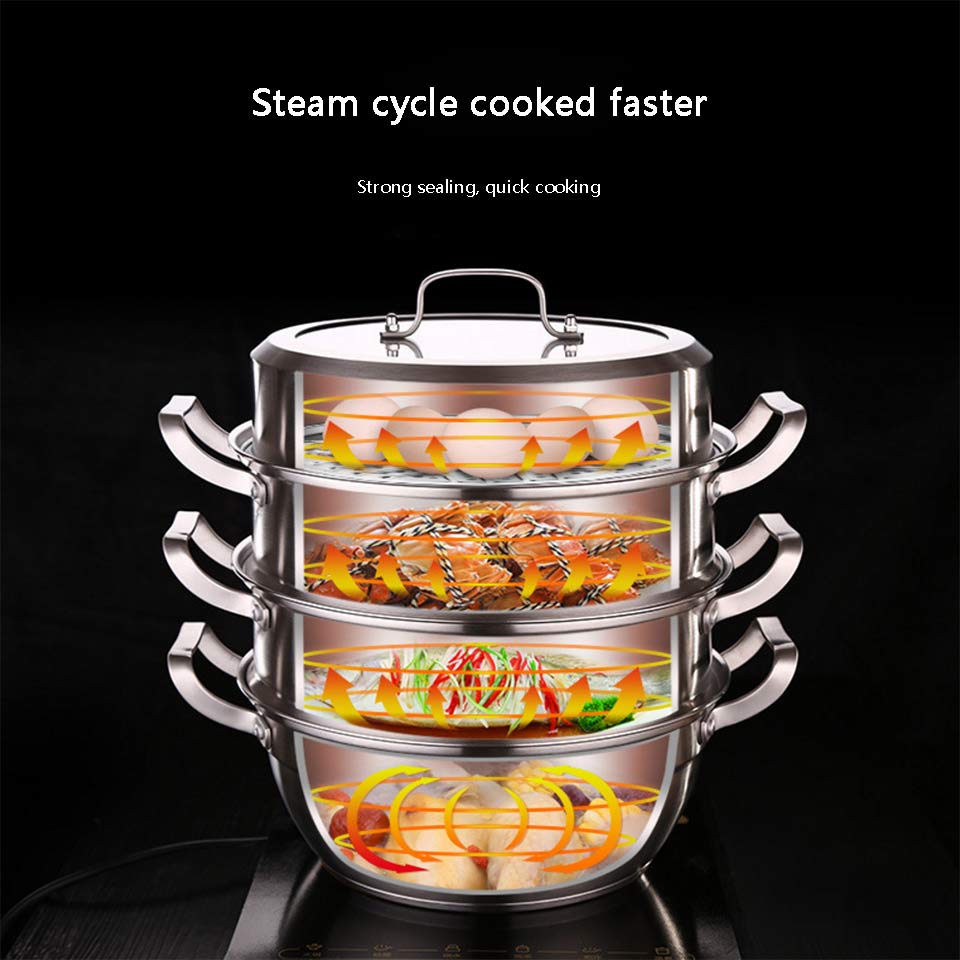 Household 304 Stainless Steel Stockpot With Steame... – Grandado