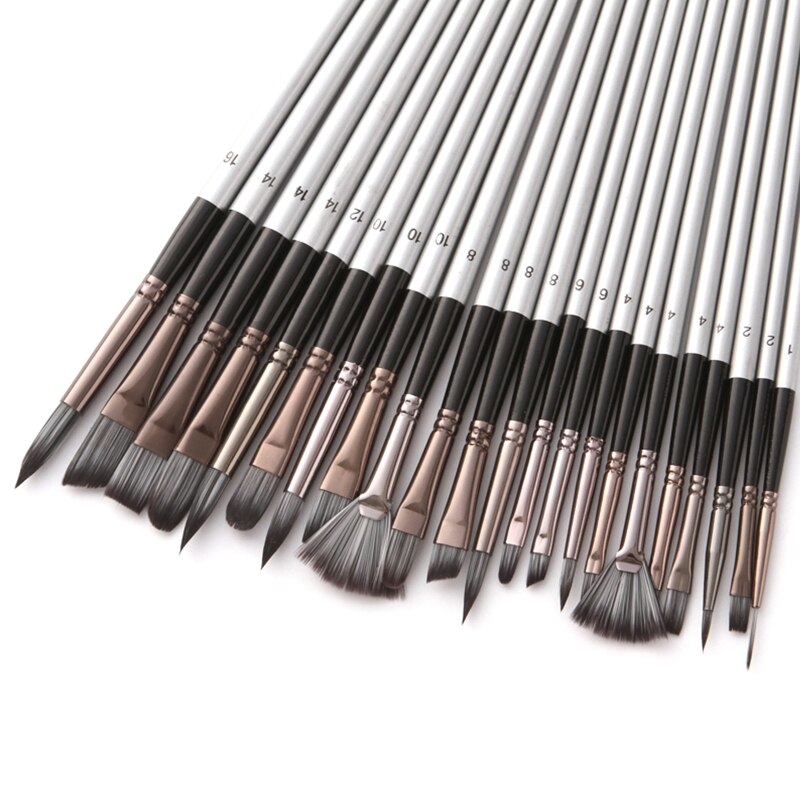 24 pz/set capelli di Nylon manico in legno acquere... – Grandado