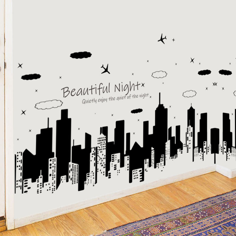 Starry Night City Beautiful Night Wall Sticker Mod... – Grandado