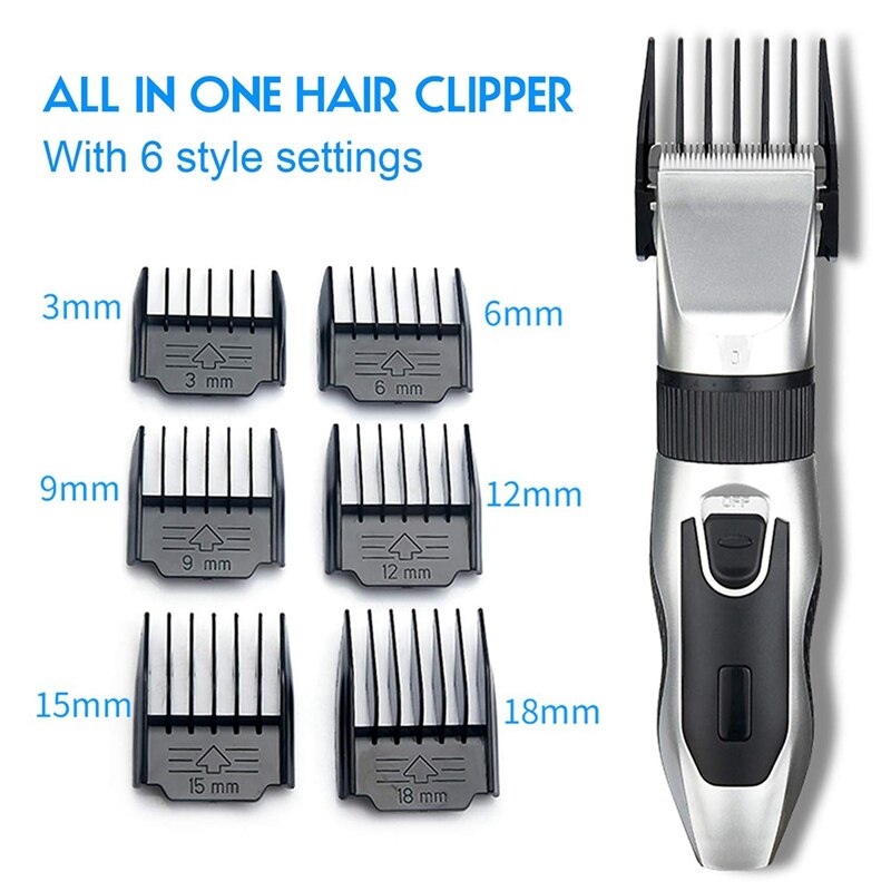 Men's 6 Comb Hair Clipper Wireless Hair Clipper Ha... – Grandado