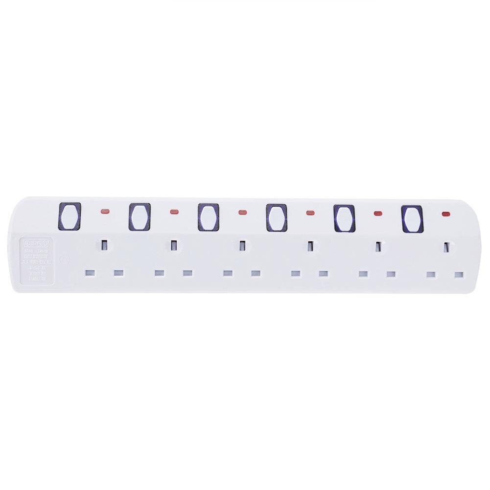 6 Outlets Uk Plug Power Socket Multifunction Adapt Grandado