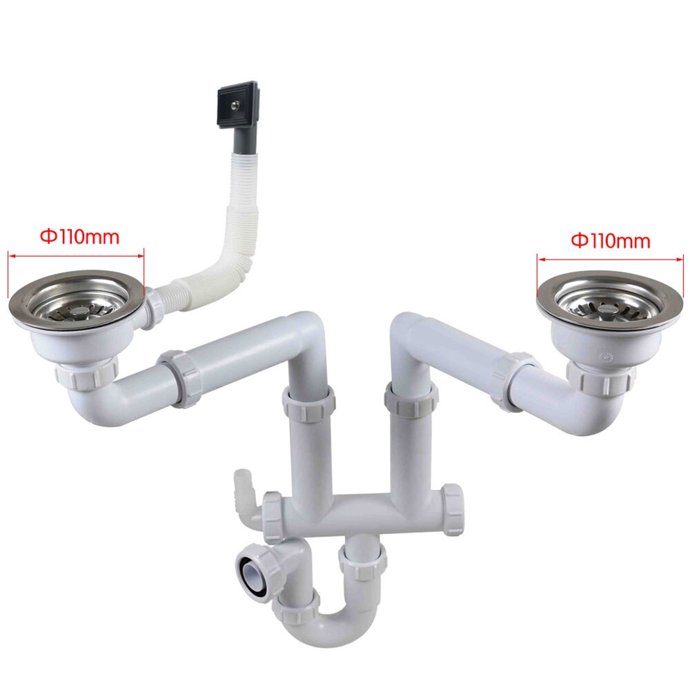 Talea Dubbele Wastafel afval kit SUS304 Drain zeef... – Grandado