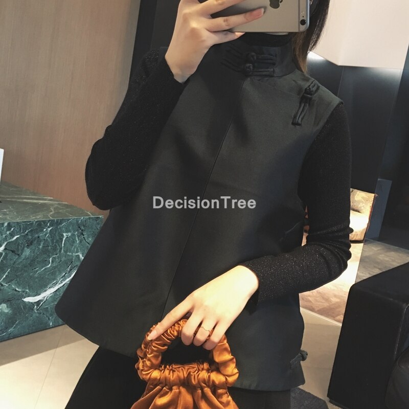 2022 woman cheongsam tops chinese traditional vest... – Grandado
